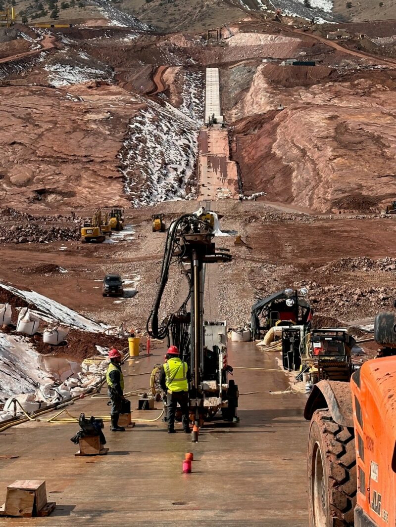 Work in progress on the Chimney Hollow dam in Colorado