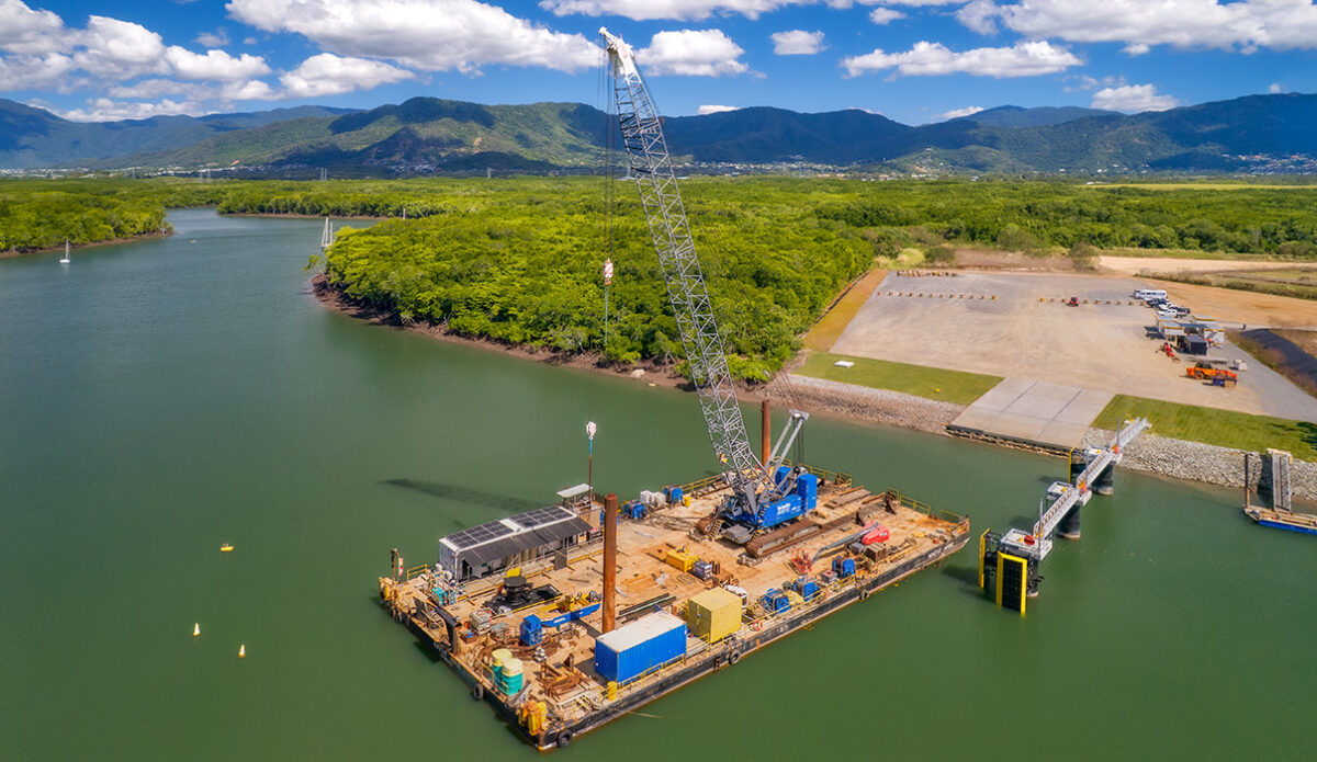 Brady teams build a barge ramp in Cairns, Australia!